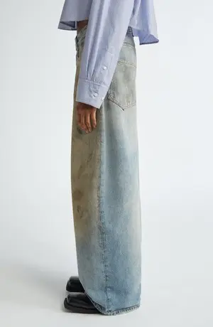 Acne Studios 2023 Penicillin Super Baggy Fit Jeans In Mid Blue